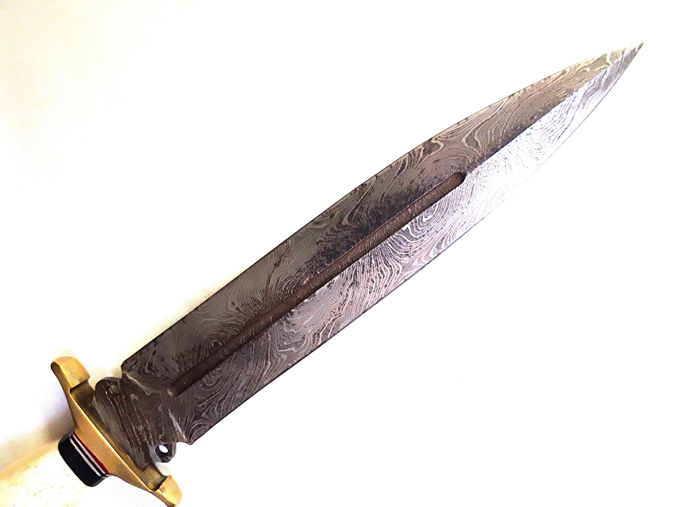Antieke damascus dolk met leren schede (sold) - Wild West Originals